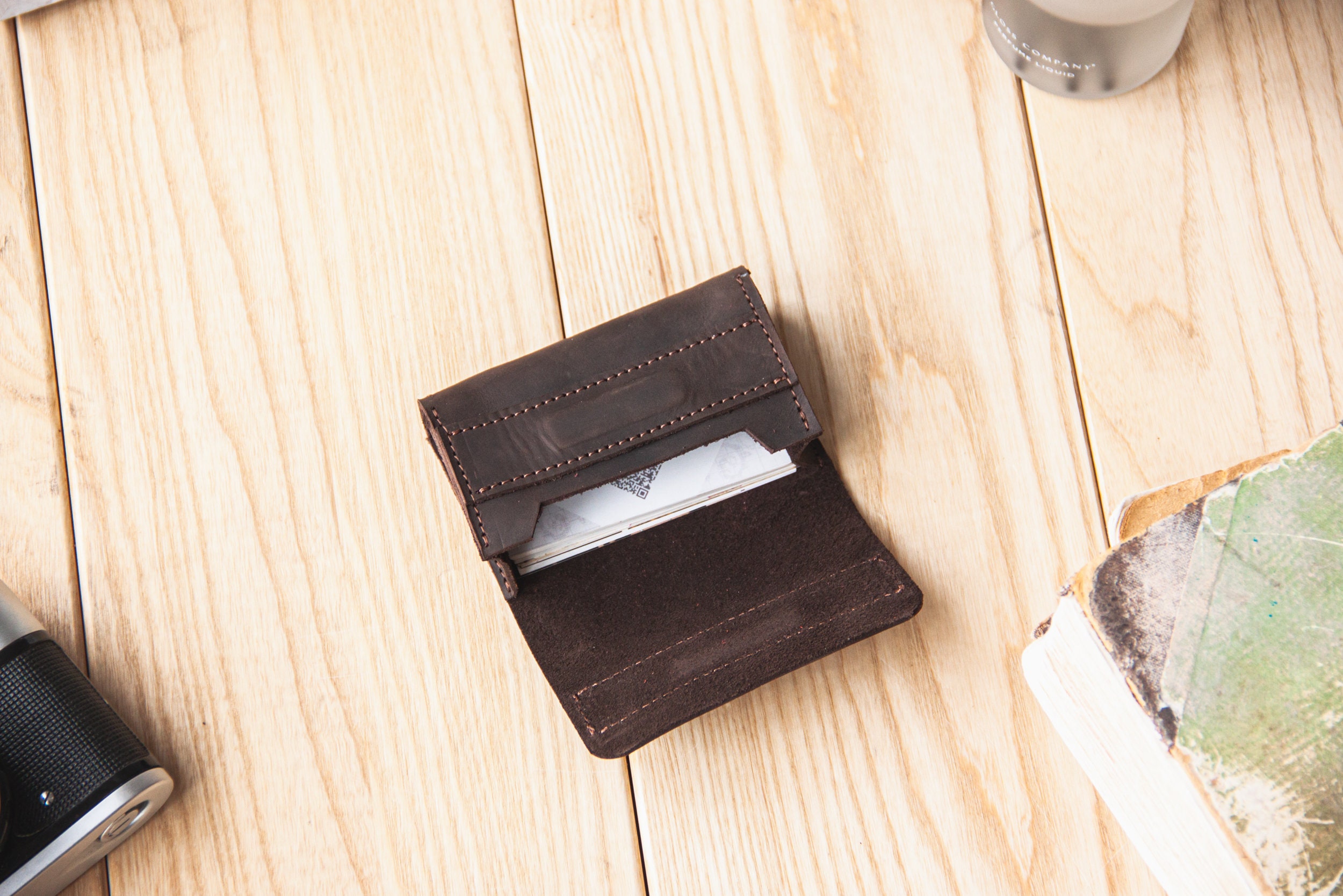 Business Card Holder for Men, Leather Card Holder Men, Personalized ...