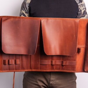 Leather Tool Roll,tool Roll up Pouch,wrench Organizer,wrench Holder ...