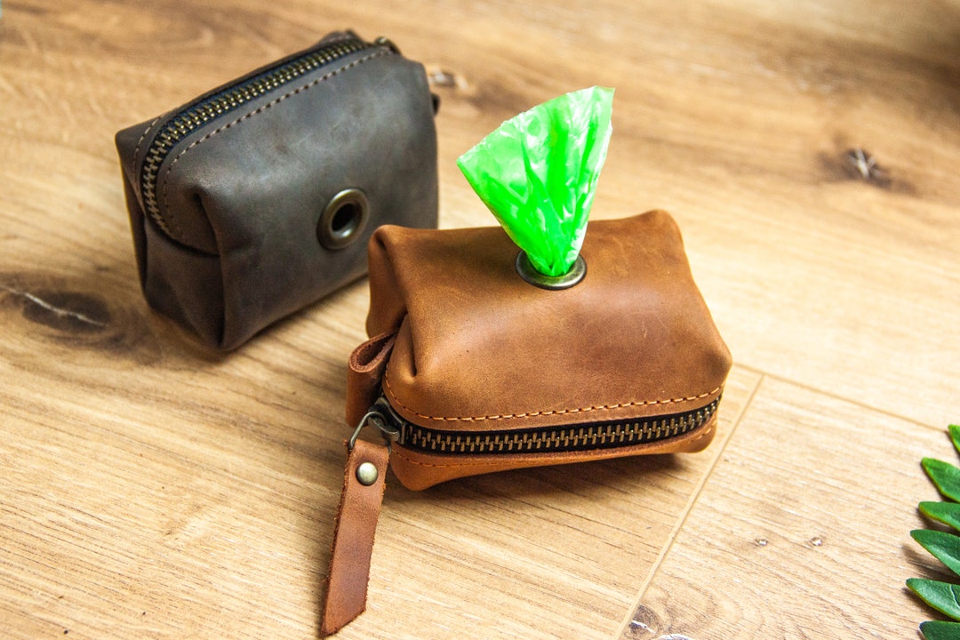 Personalized Dog Poop Bag Holder,dog Waste Bag Dispenser,leather Dog ...