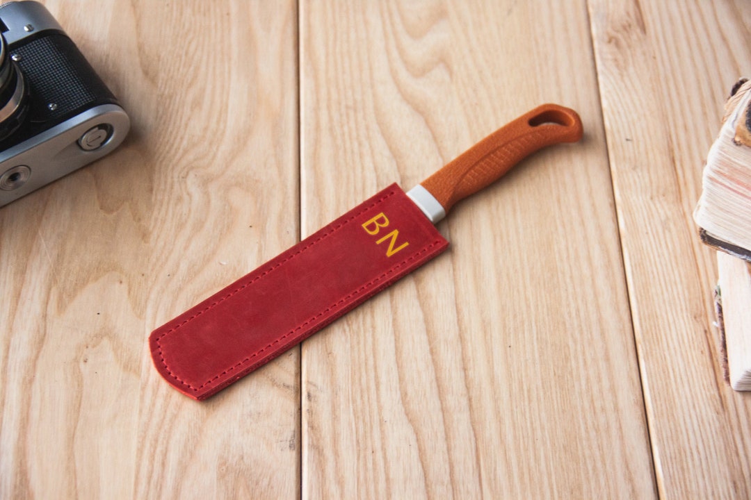 Engraved Leather Knife Cover, Custom Knife Sheath, Kitchen Knife Cover ...