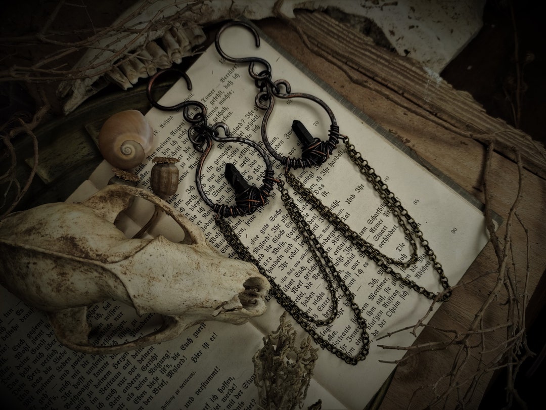 10 Gauge Copper Ear Weights, Dark Ear Weights, Quartz Ear Hangers ...