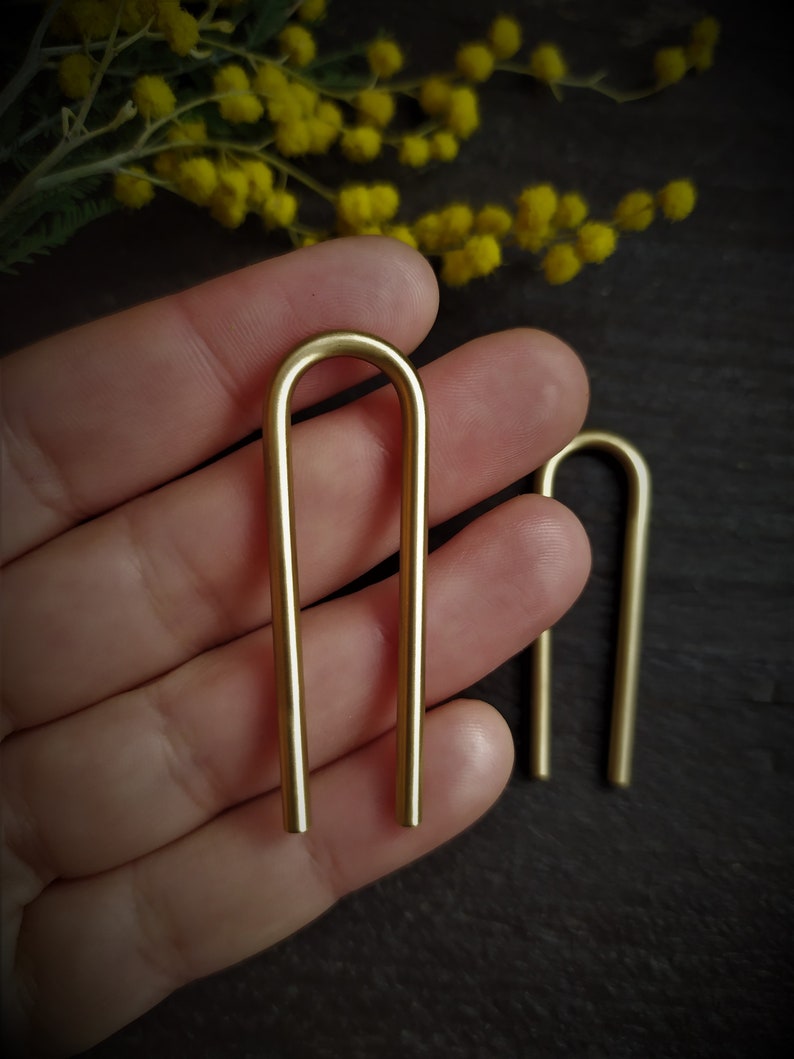 8 Gauge Brass Ear Hanger Simple Ear Weights Brass Ear | Etsy