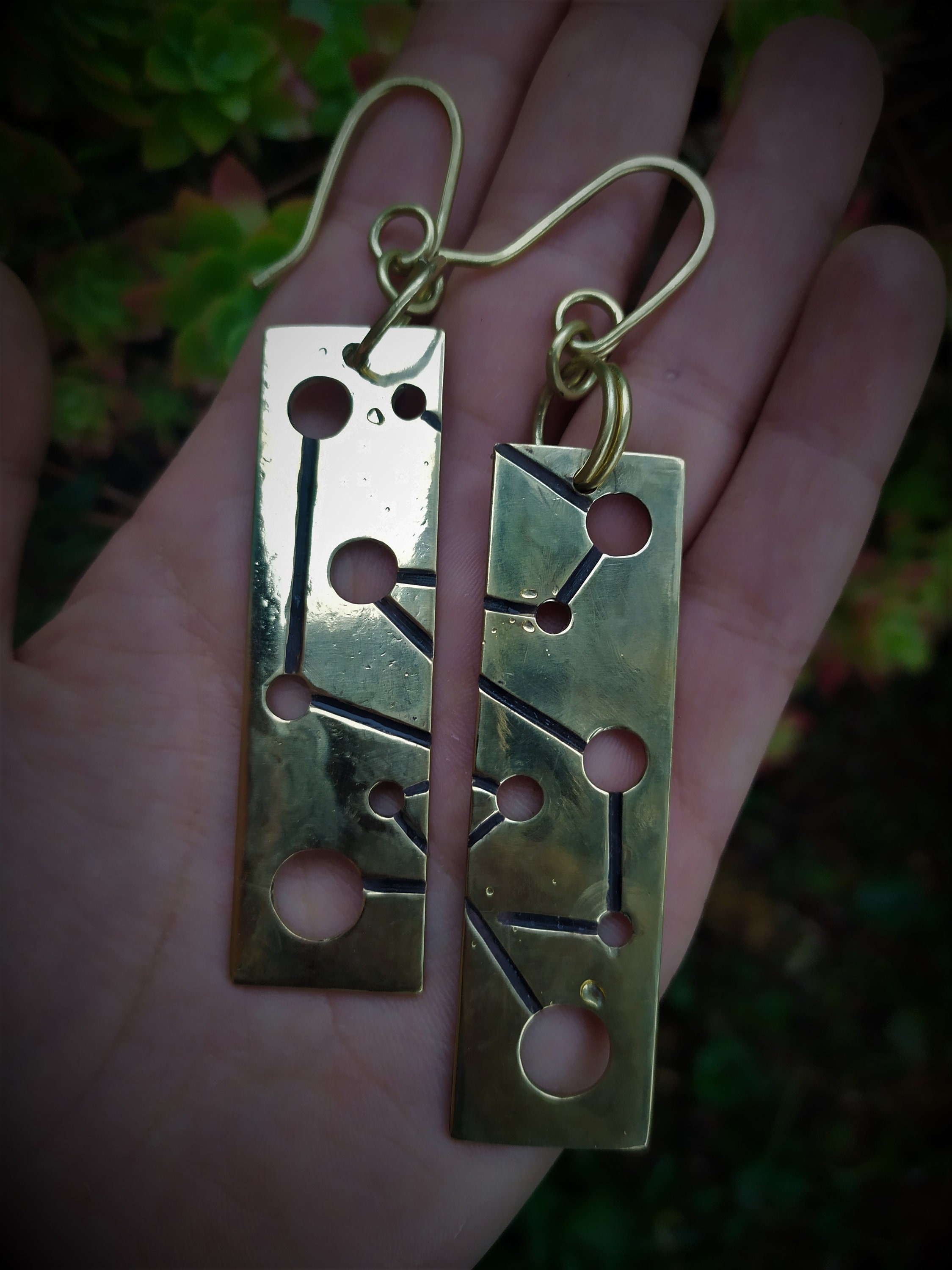 14 Gauge Brass Ear Hanger Brass Ear Weights Ear Hanger | Etsy