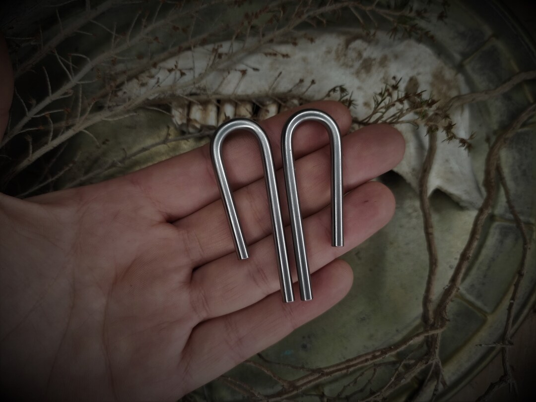 6 Gauge Steel Ear Hanger, Simple Ear Weights, Steel Ear Weights, Ear ...