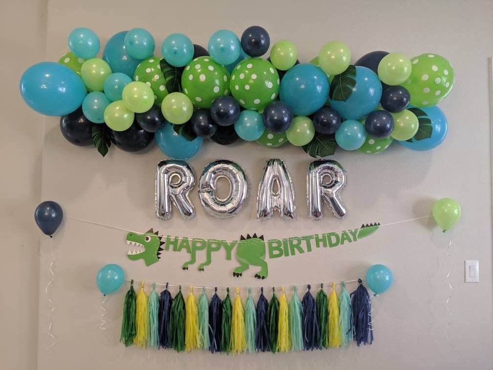 Dinosaur Birthday Party Decorations Dino Party Three Rex Green | Etsy