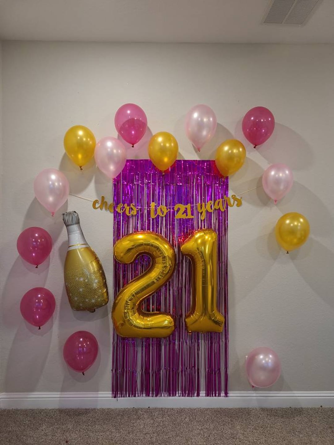 Cheers to 21 Years Party Decoration Set Champagne Balloons Legal AF ...