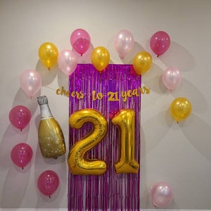 Cheers to 21 Years Party Decoration Set Champagne Balloons Legal AF ...