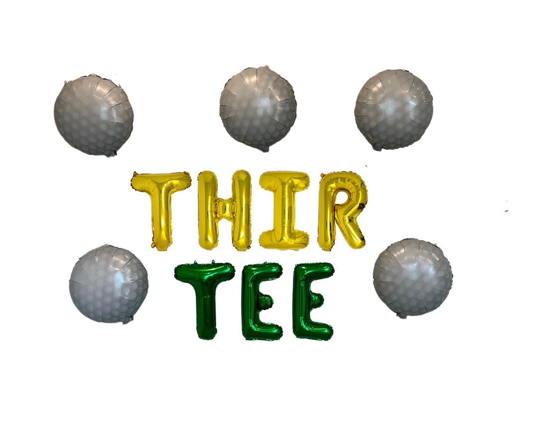 Thirtee Balloon Banner Golf Theme Birthday Golf Balloon Lets Par Tee ...