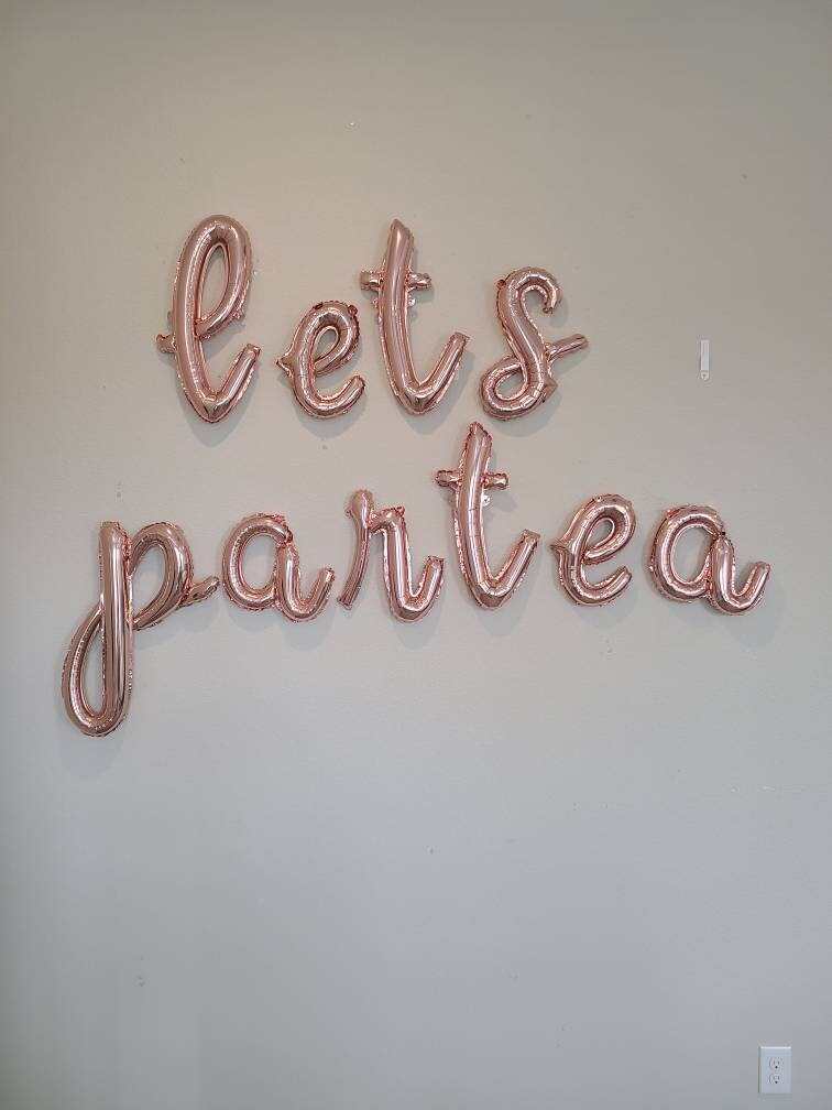 Cursive Let's Partea Tea for Two Tea Party Partea Balloons Tea Party ...