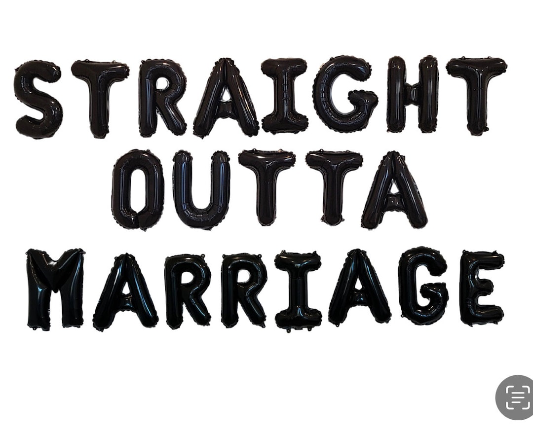 Straight Out of Marriage Balloon Banner Divorce Party Balloons Divorce ...