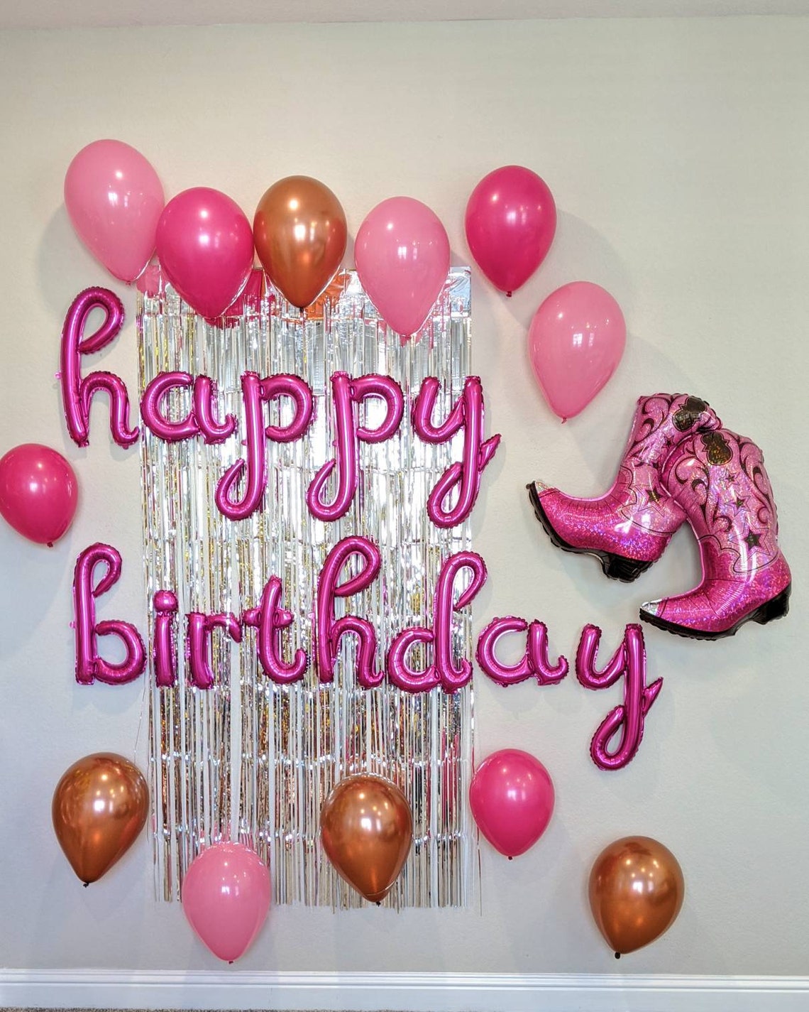 Pink Cowgirl Birthday Decorations Cowboy Boots Balloon Pink | Etsy