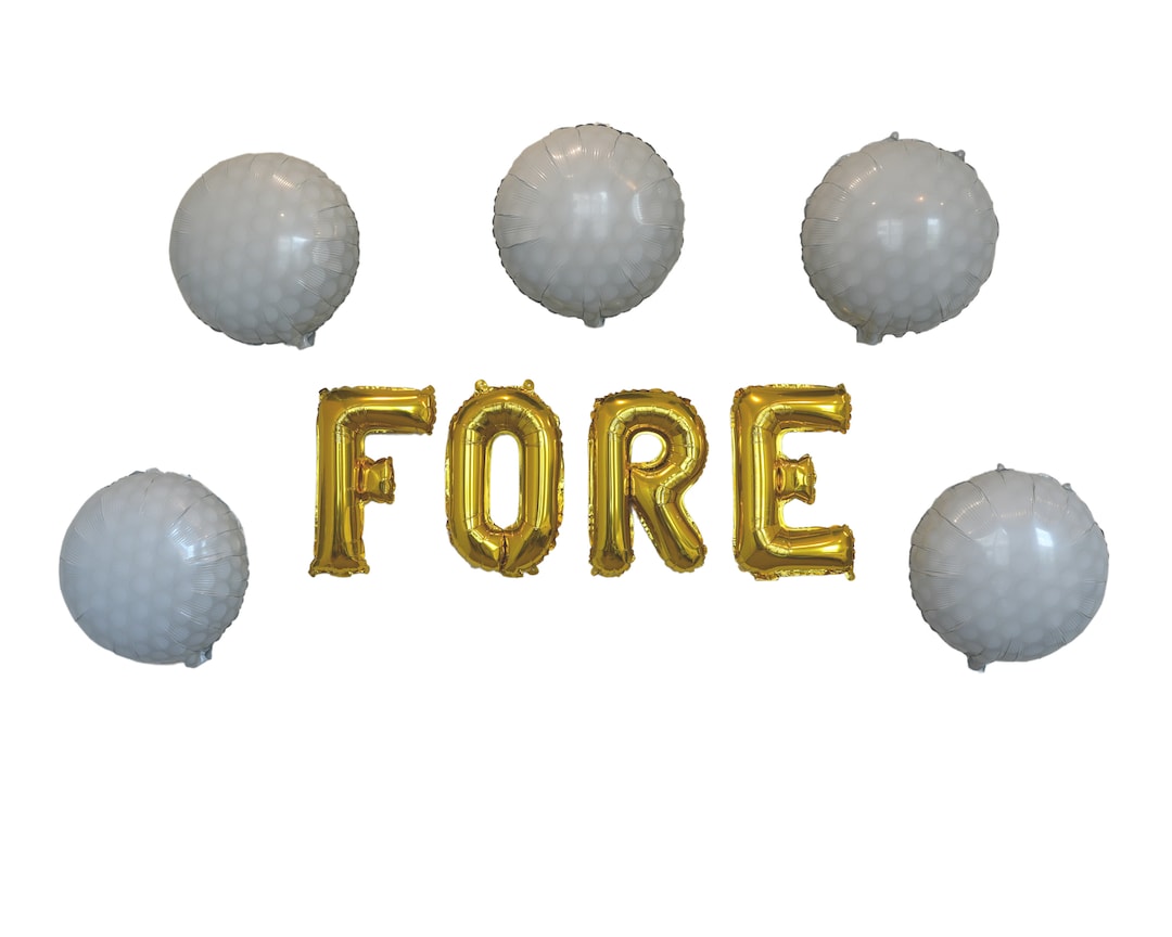 Fore Banner Fore Balloon Banner Golf Theme Birthday Golf Balloon Lets ...