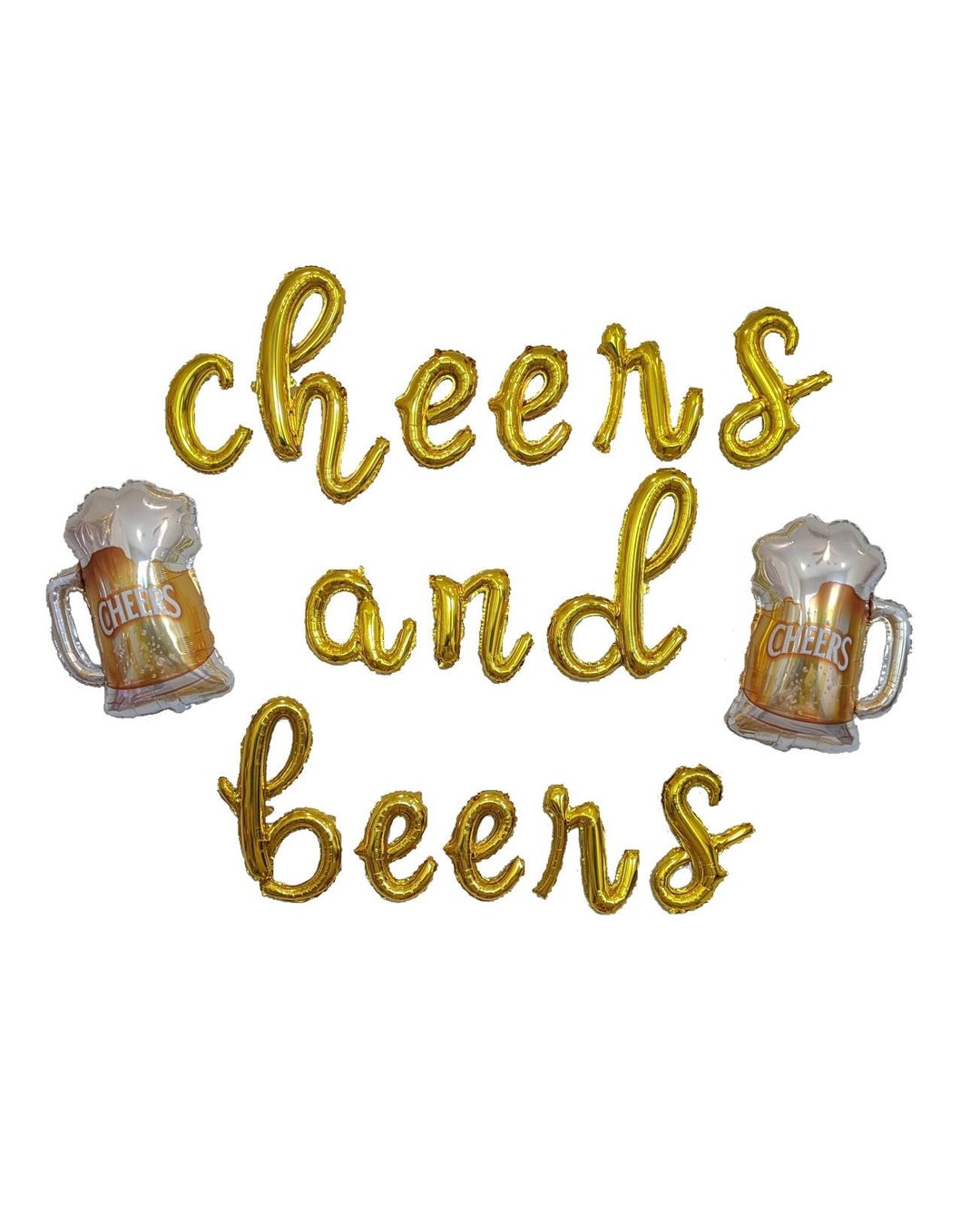 Cheers and Beers Cursive Balloon Garland Birthday Balloons Cursive ...