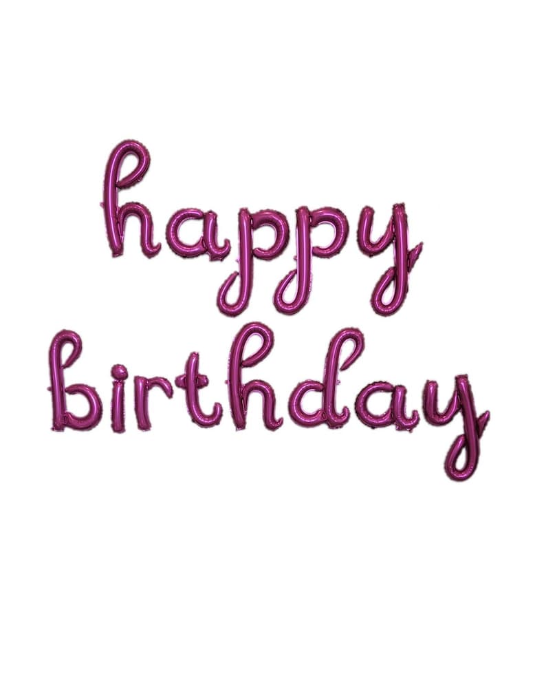 Pink Cursive Happy Birthday Balloon Banner Birthday Party - Etsy