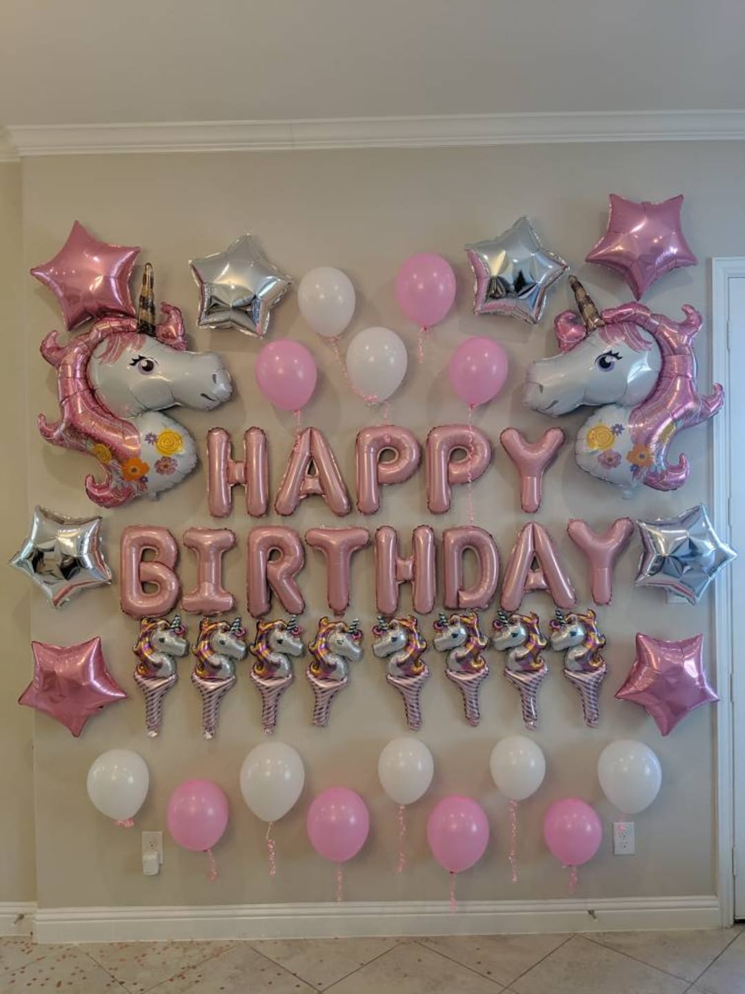 Happy Birthday Unicorn Decoration Kit Unicorn Balloons Unicorn Birthday ...