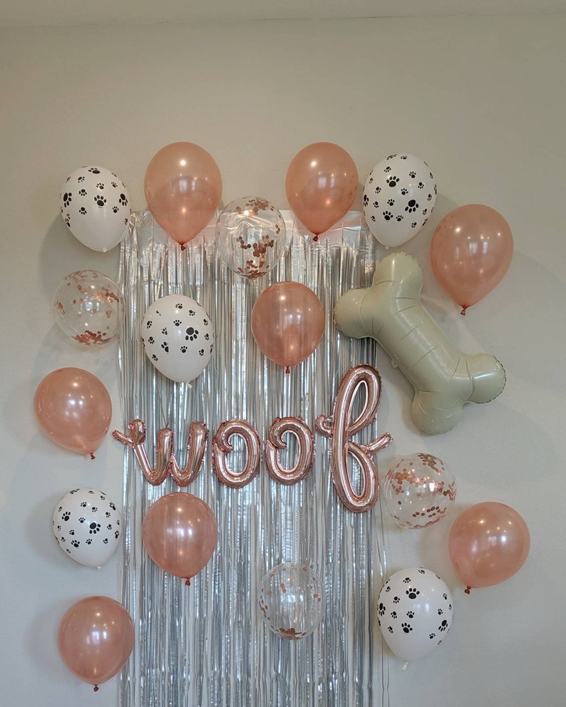 Woof Dog Birthday Balloon Set Dog Bone Balloon Pet Birthday - Etsy