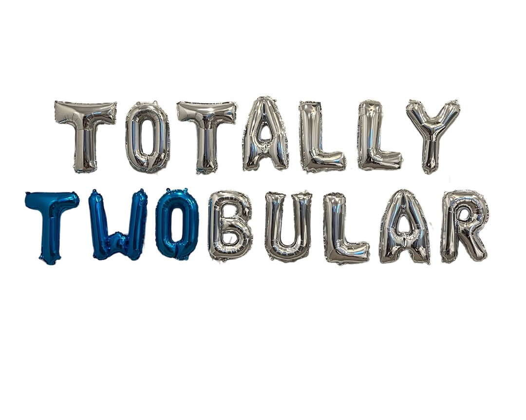 Totally Tubular Balloon Banner Second Birthday Jumbo 2 Balloon 2nd ...