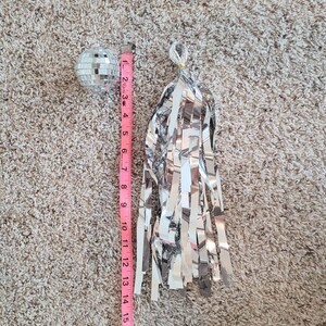 16 Piece Disco Tissue Tassels Silver Tissue Tassels Silver Disco Banner ...