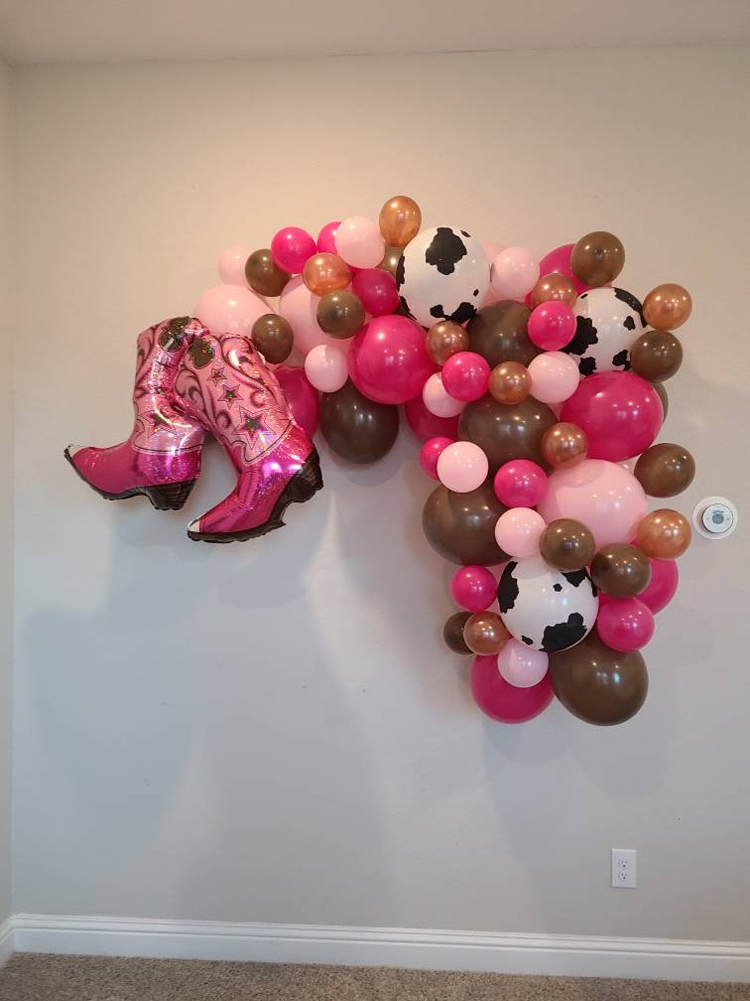 10 Ft Pink and Brown Balloon Garland Cow Print Balloon Garland Pink ...