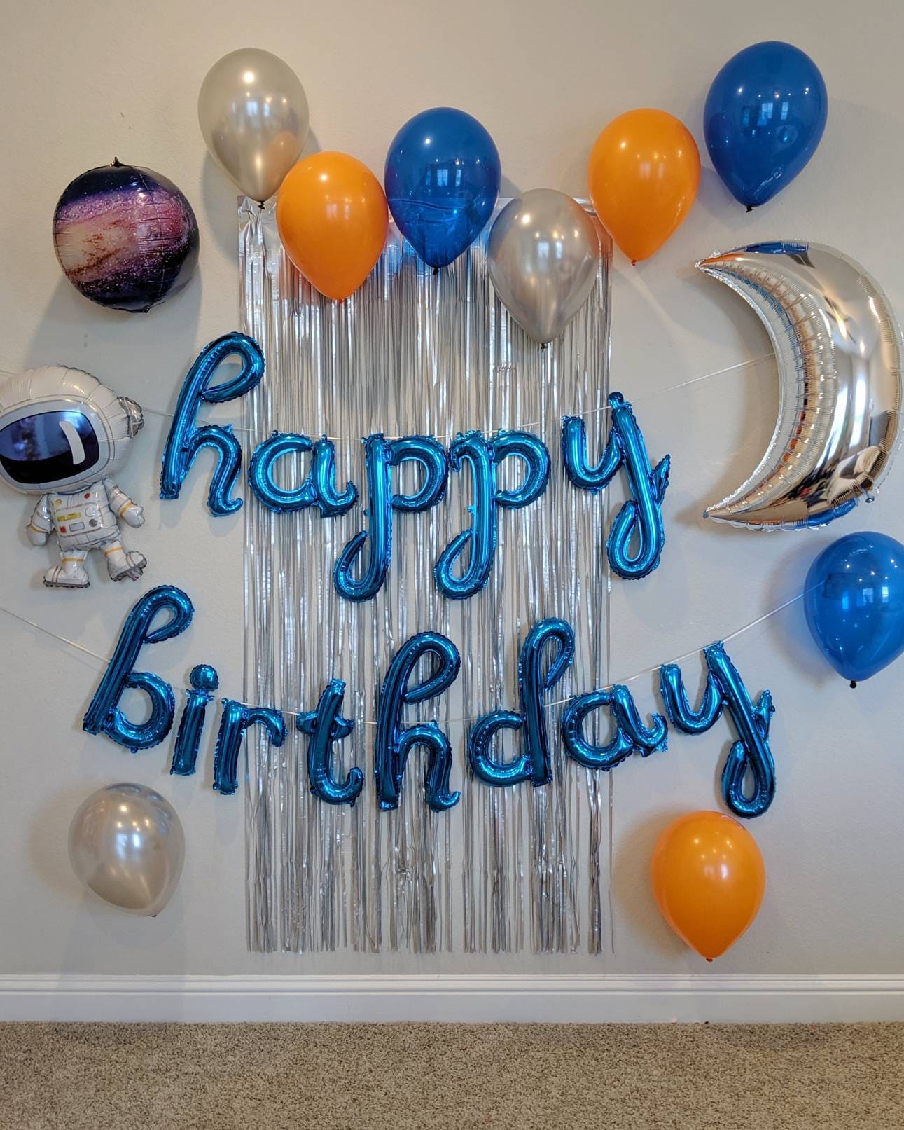 Outer Space Birthday Decorations Astronaut Balloon Blue | Etsy