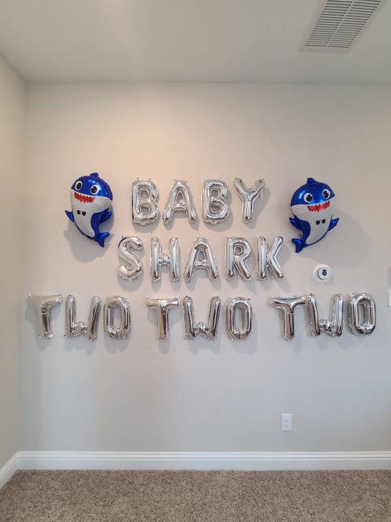 Baby Shark Two Two Two Balloon Banner Second Birthday Balloons - Etsy