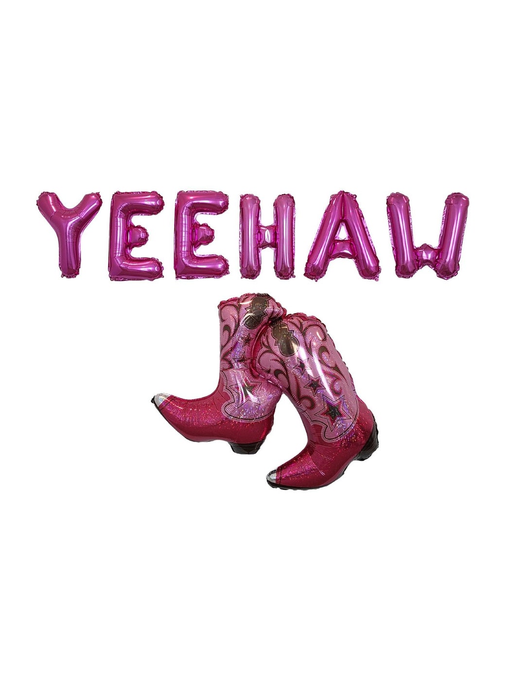 Pink Yeehaw Balloon Banner Boot Balloon Cowgirl Party Western Party ...