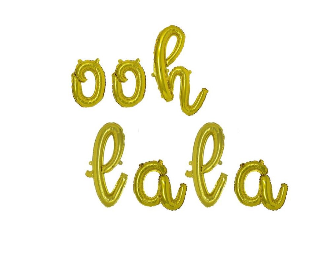 Gold Cursive Ooh Lala Balloon Banner Ooh La La Balloons Lingerie Shower ...