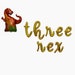 Cursive Three Rex Balloons With Dinosaur Third Birthday Decorations ...