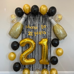 Cheers to 21 Years Party Decoration Set Champagne Balloons Legal AF ...