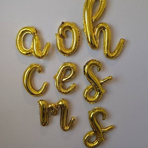 Custom Cursive Balloon Phrase Gold Cursive Balloon Banner Cursive ...