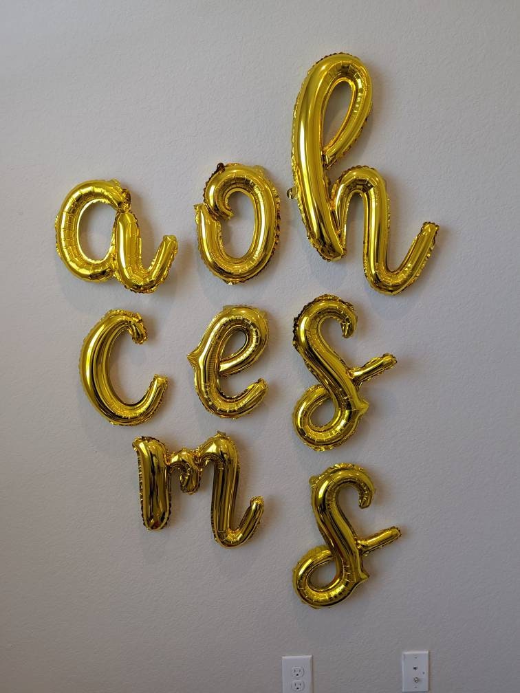 Custom Cursive Balloon Phrase Gold Cursive Balloon Banner - Etsy