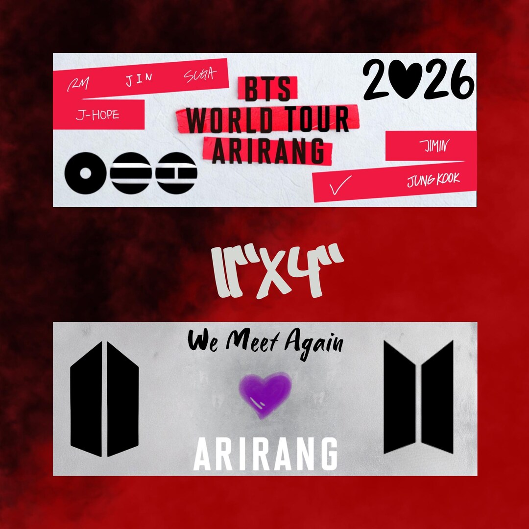 BTS ARIRANG 2026 Tour Mini Banner for Freebies - Digital Download - Etsy