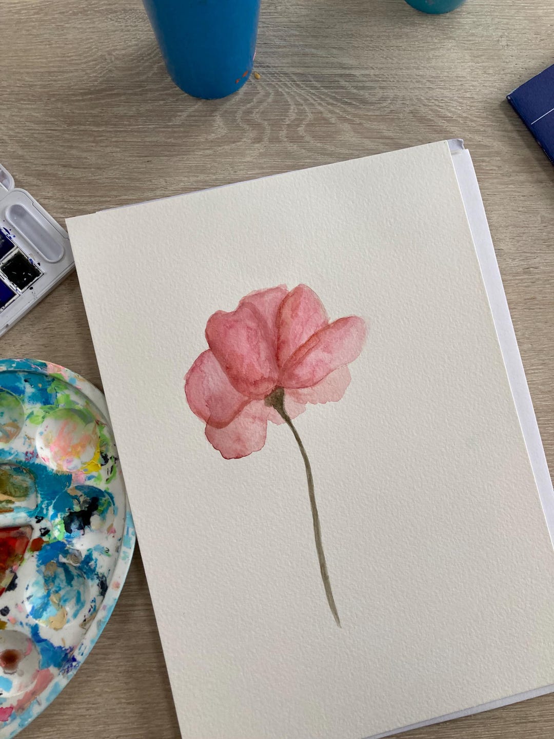 Watercolour of Single Flower - Original Hand Painted A4 Size (sold ...