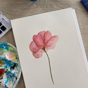 Watercolour of Single Flower - Original Hand Painted A4 Size (sold ...