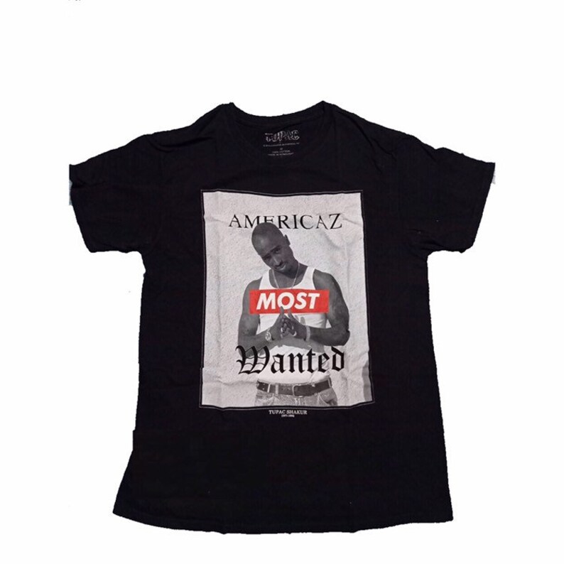 Tupac Shakur Americaz Most Wanted T-shirt as Worn by Kendall Jenner Rap ...
