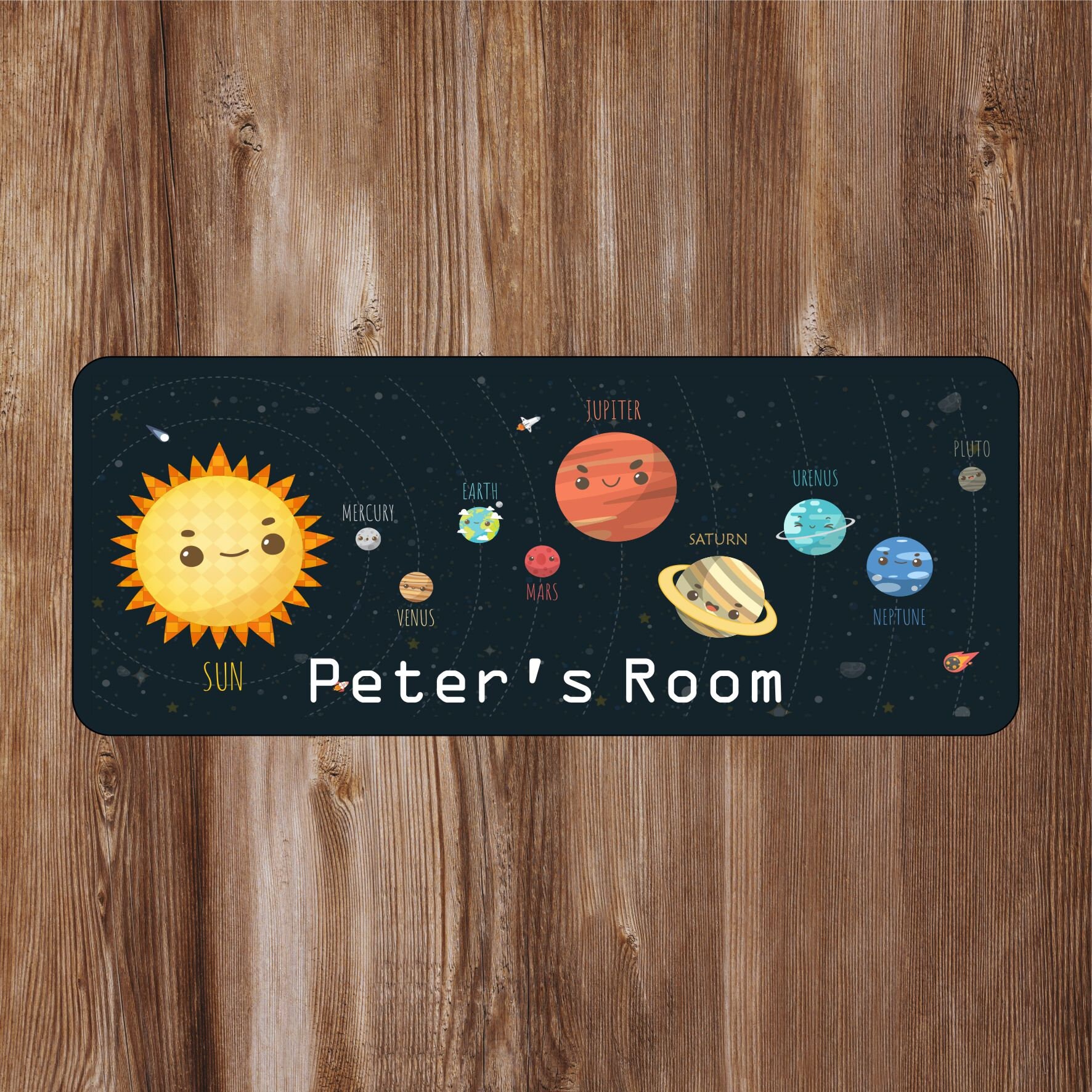 Solar System Kids Bedroom Door Sign Personalised With Any - Etsy UK