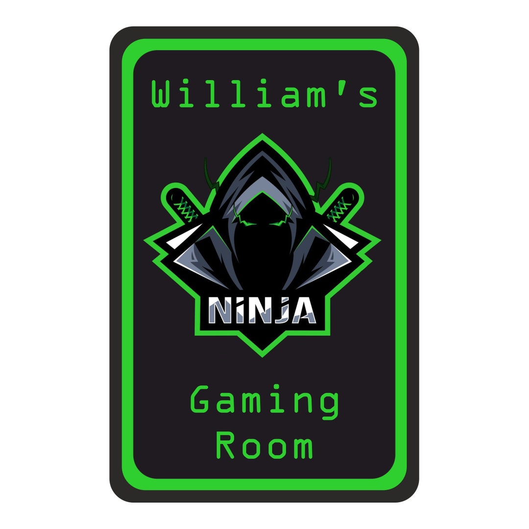 Ninja Gaming Room Kids Bedroom Door Sign Personalised for You Any Name ...
