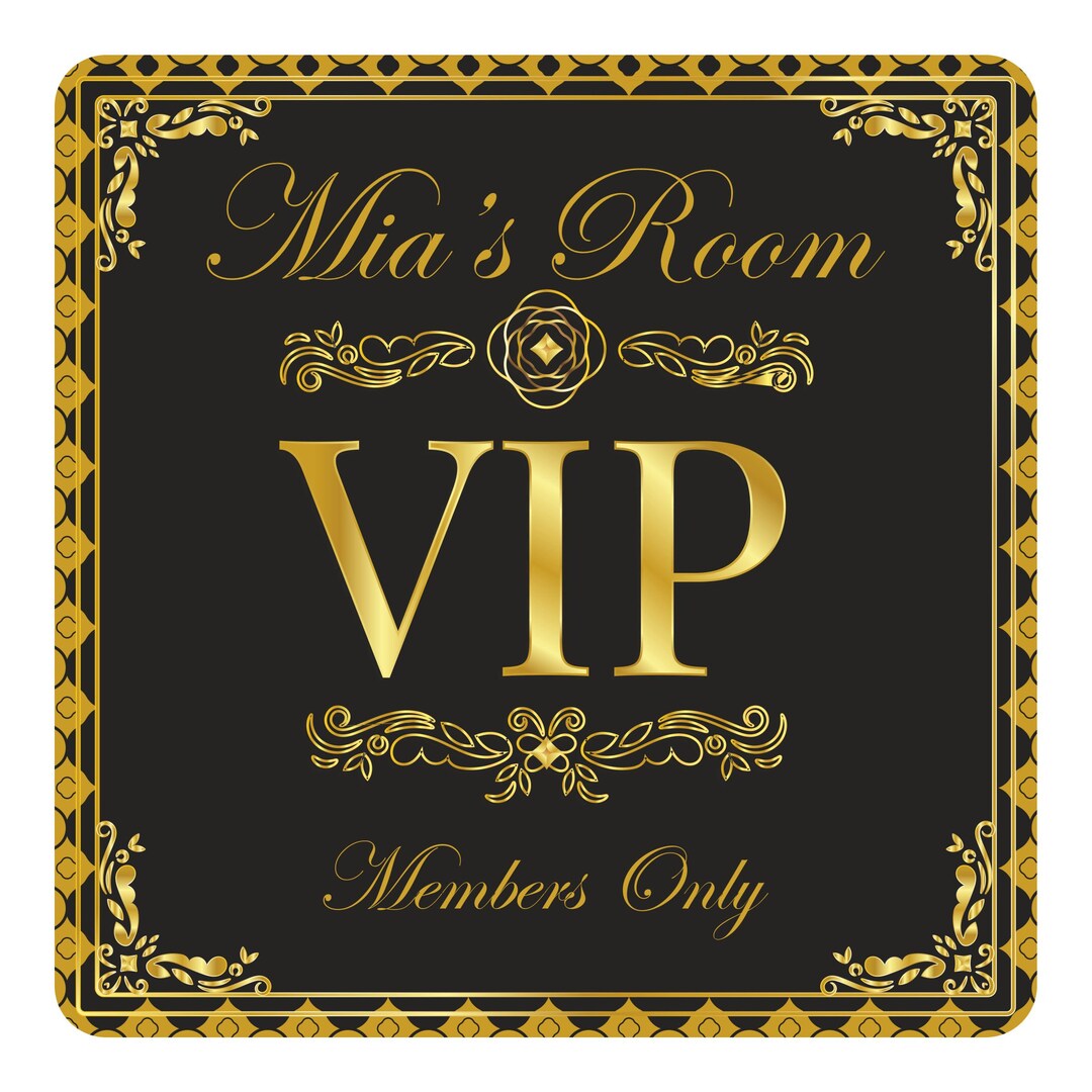 VIP Kids Bedroom Door Sign Personalised for You - Any Name! Door Plaque ...