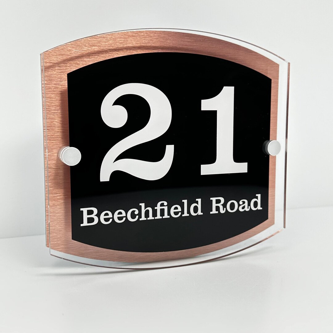The Beechfield Modern House Sign With Perspex Acrylic Front, Aluminium ...