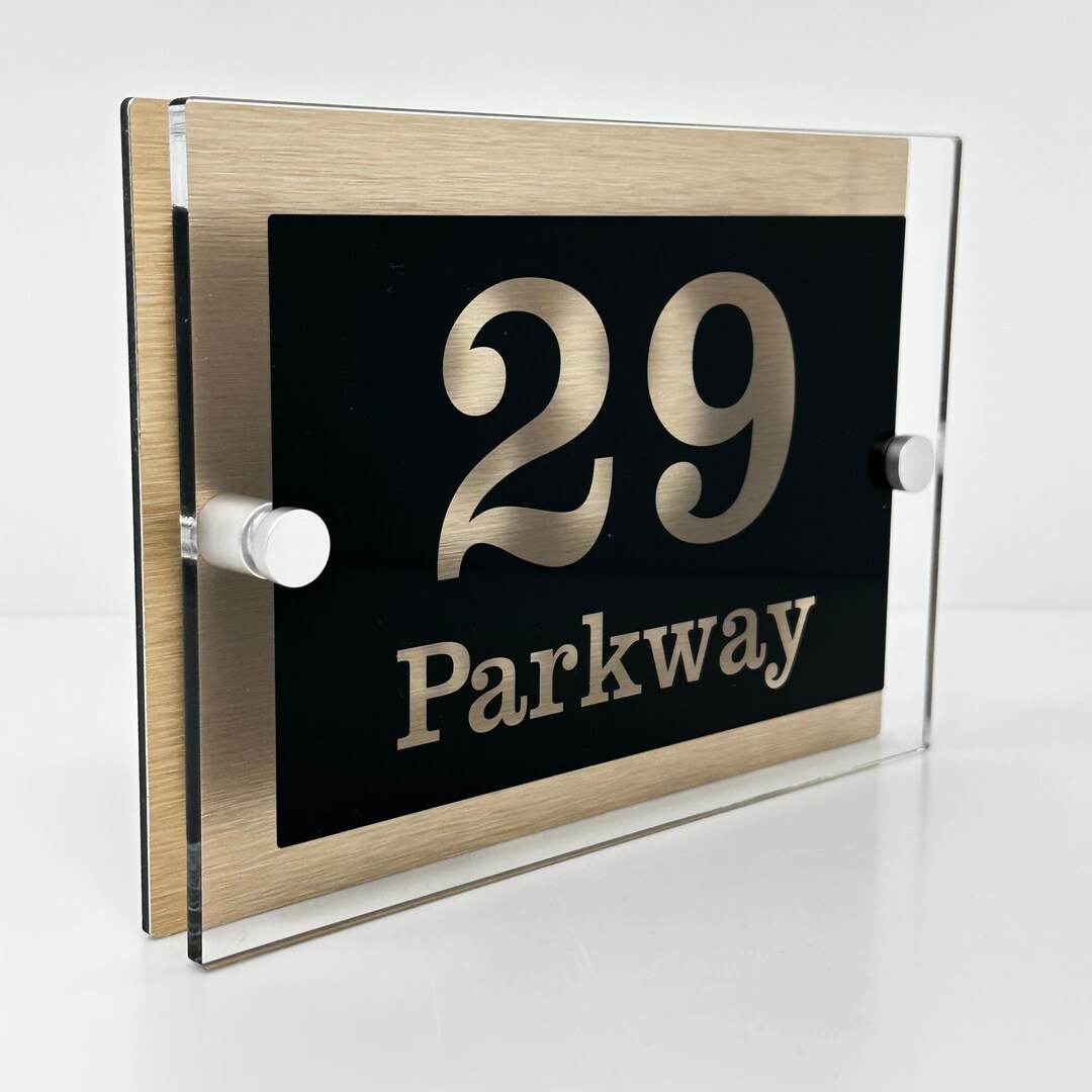 The Parkway Modern House Sign With Perspex Acrylic Front, Aluminium ...