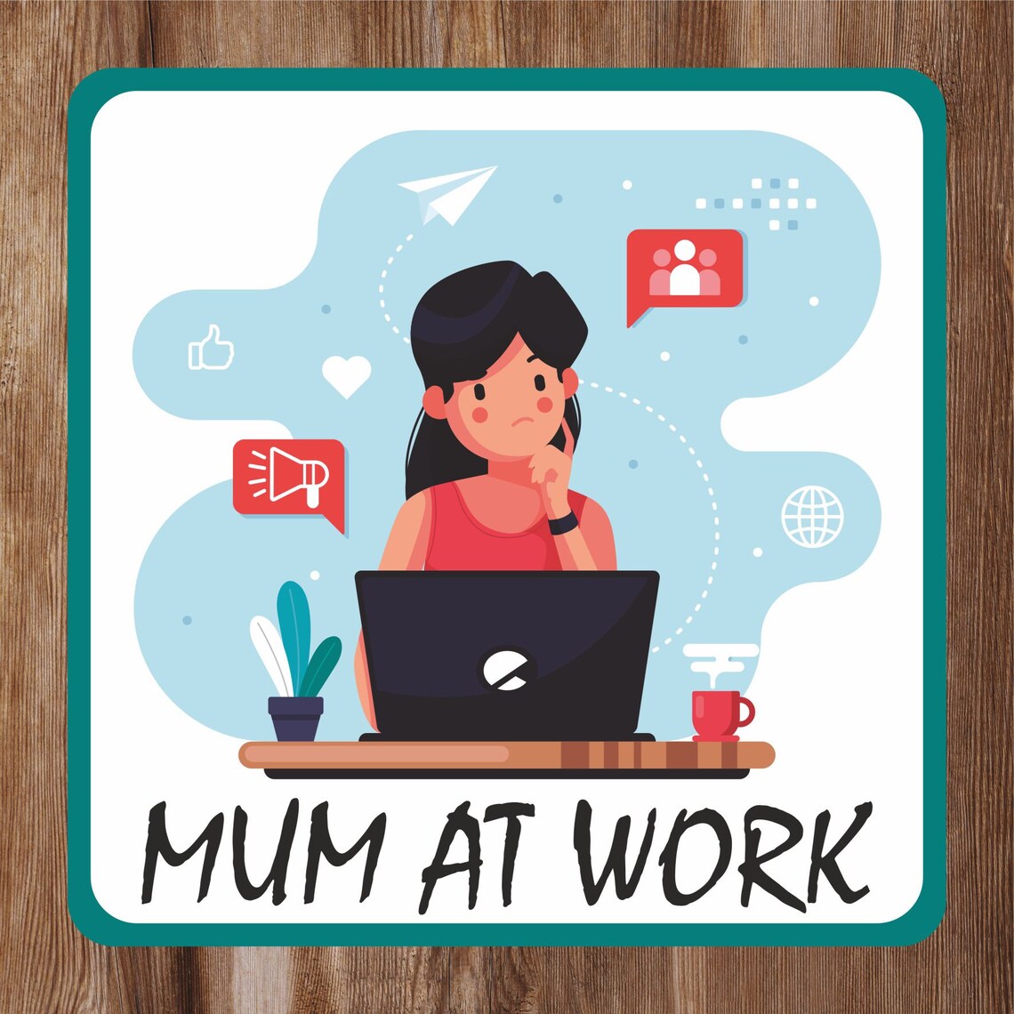 Mum at Work Office / Bedroom Door Sign Personalised for You - Etsy UK