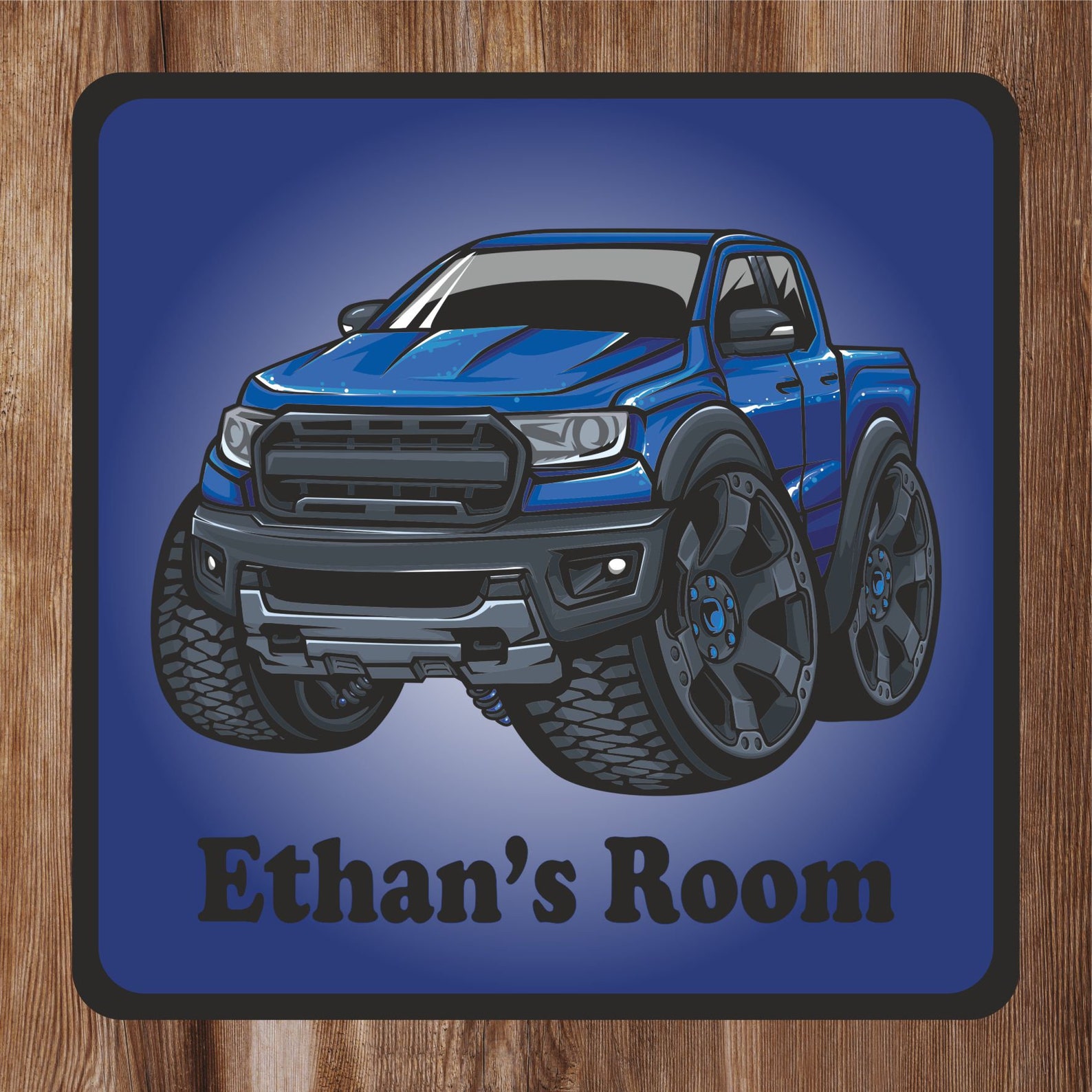 Blue 4x4 Off Road Car Bedroom Door Sign Personalised For You | Etsy