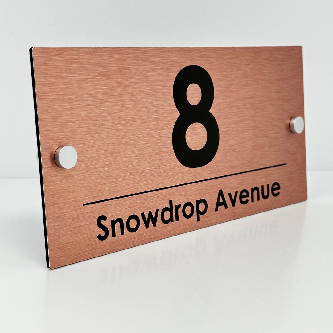 The Snowdrop Modern House Sign Aluminium Panel and Satin - Etsy