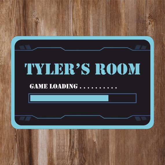 Game Loading Kids Bedroom Door Sign Personalised For You Any | Etsy