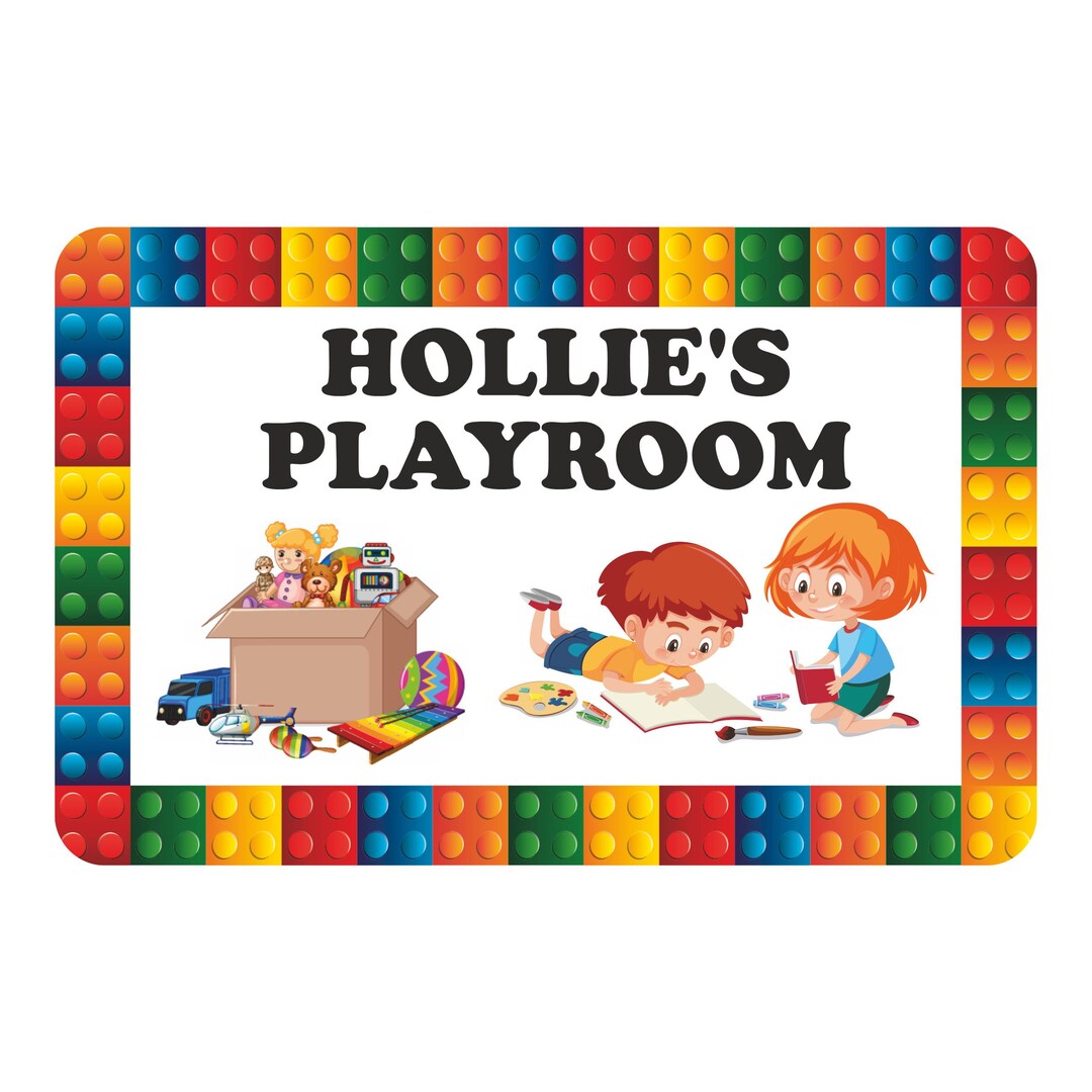 Kids Playroom Door Sign Personalised for You - Any Name! Door Plaque ...