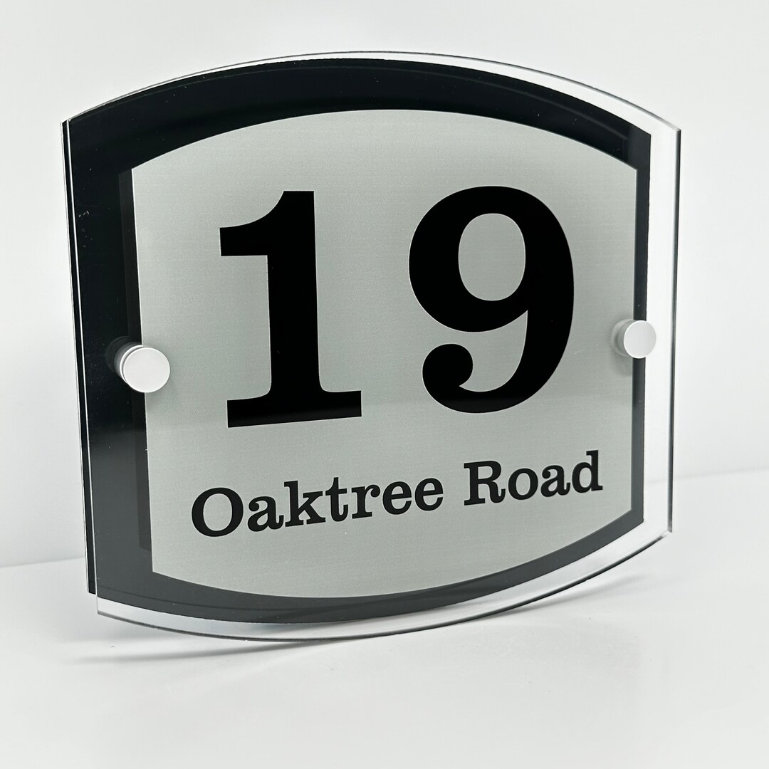The Oaktree Modern House Sign With Perspex Acrylic Front, Aluminium ...