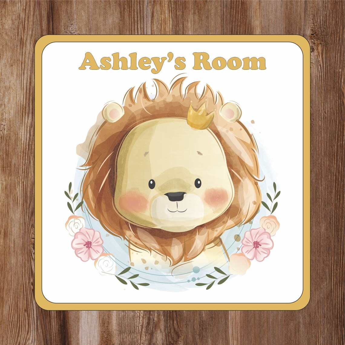 Lion Kids Bedroom Door Sign Personalised For You Any Name | Etsy