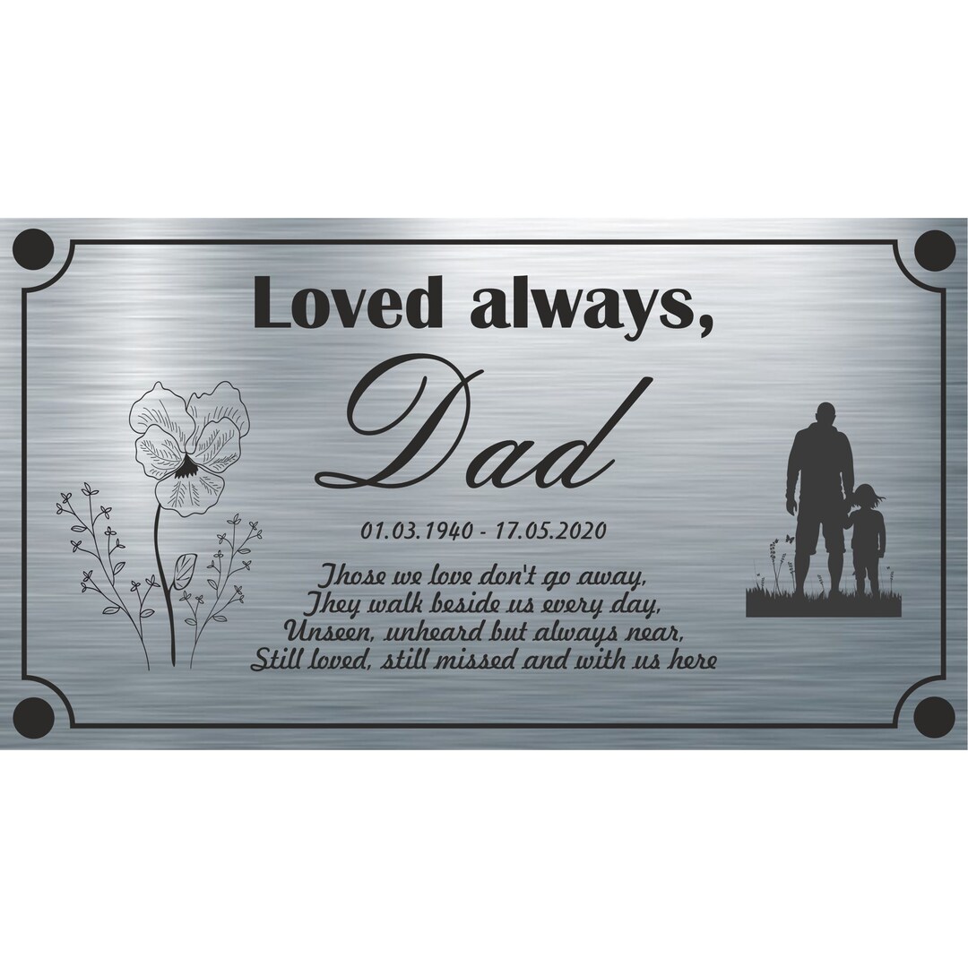 Memorial Plaque Dad Design Aluminium Sign Personalised - Etsy UK