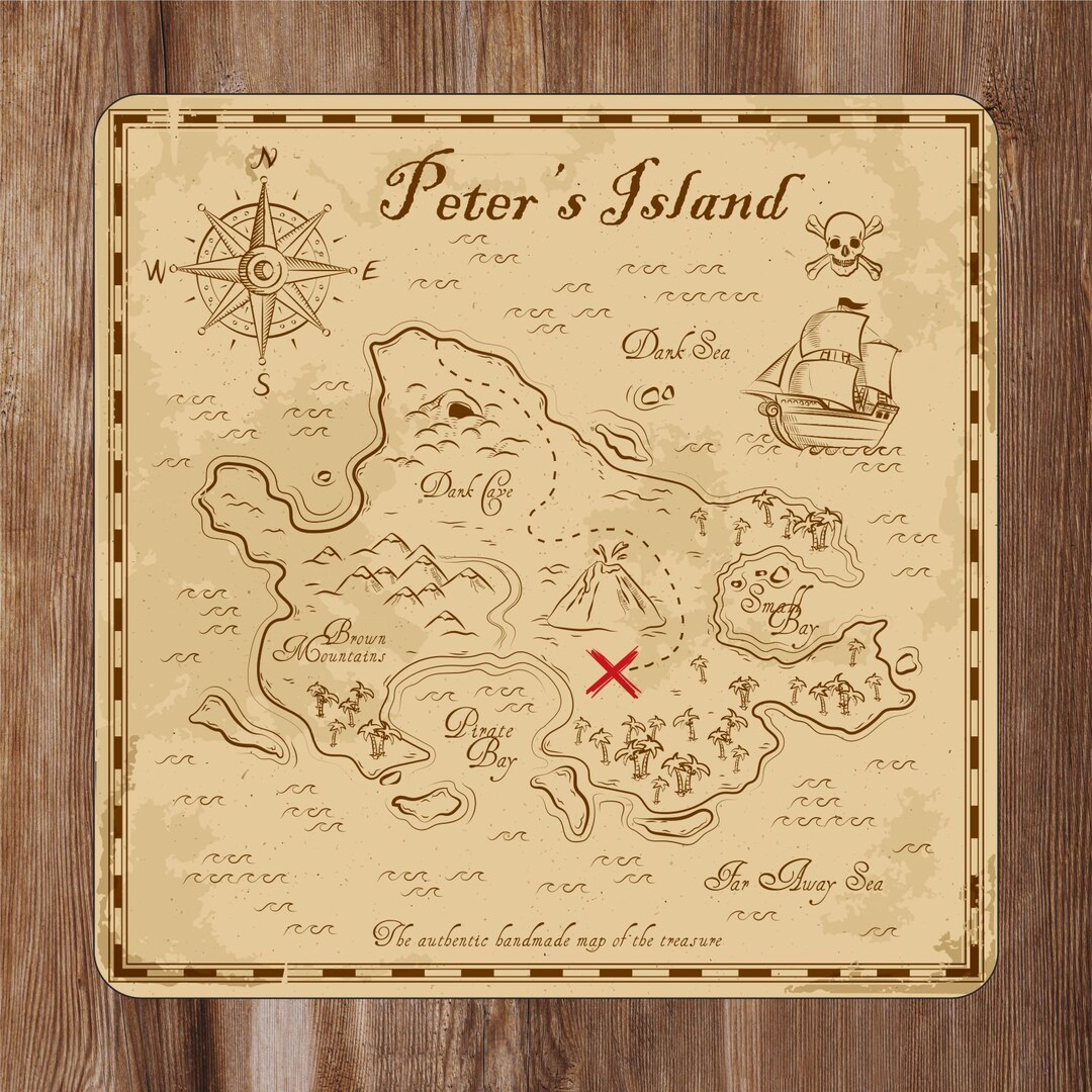 Treasure Map Kids Bedroom Door Sign Personalised for You Any - Etsy
