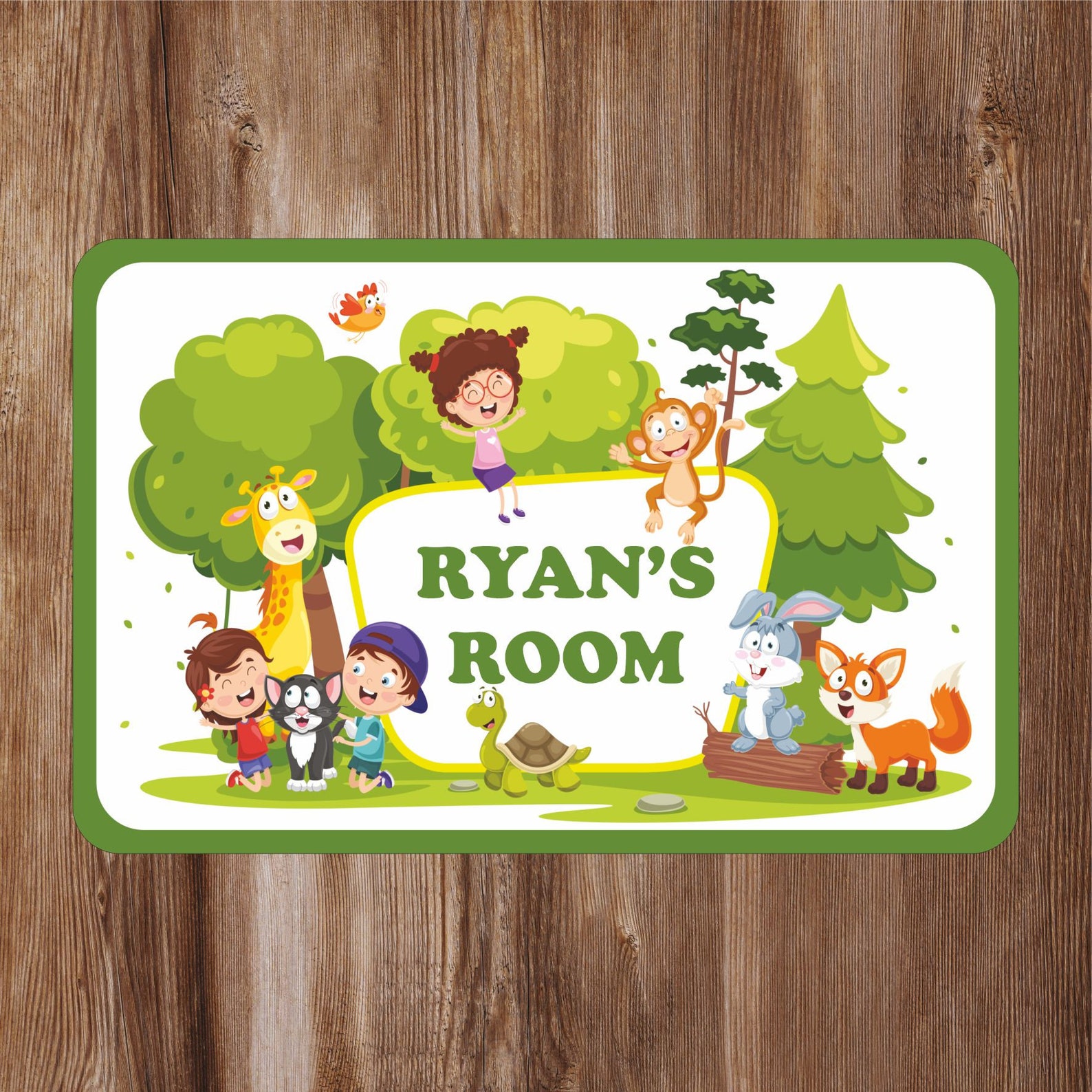 Animals at the Park Kids Bedroom Door Sign Personalised for - Etsy